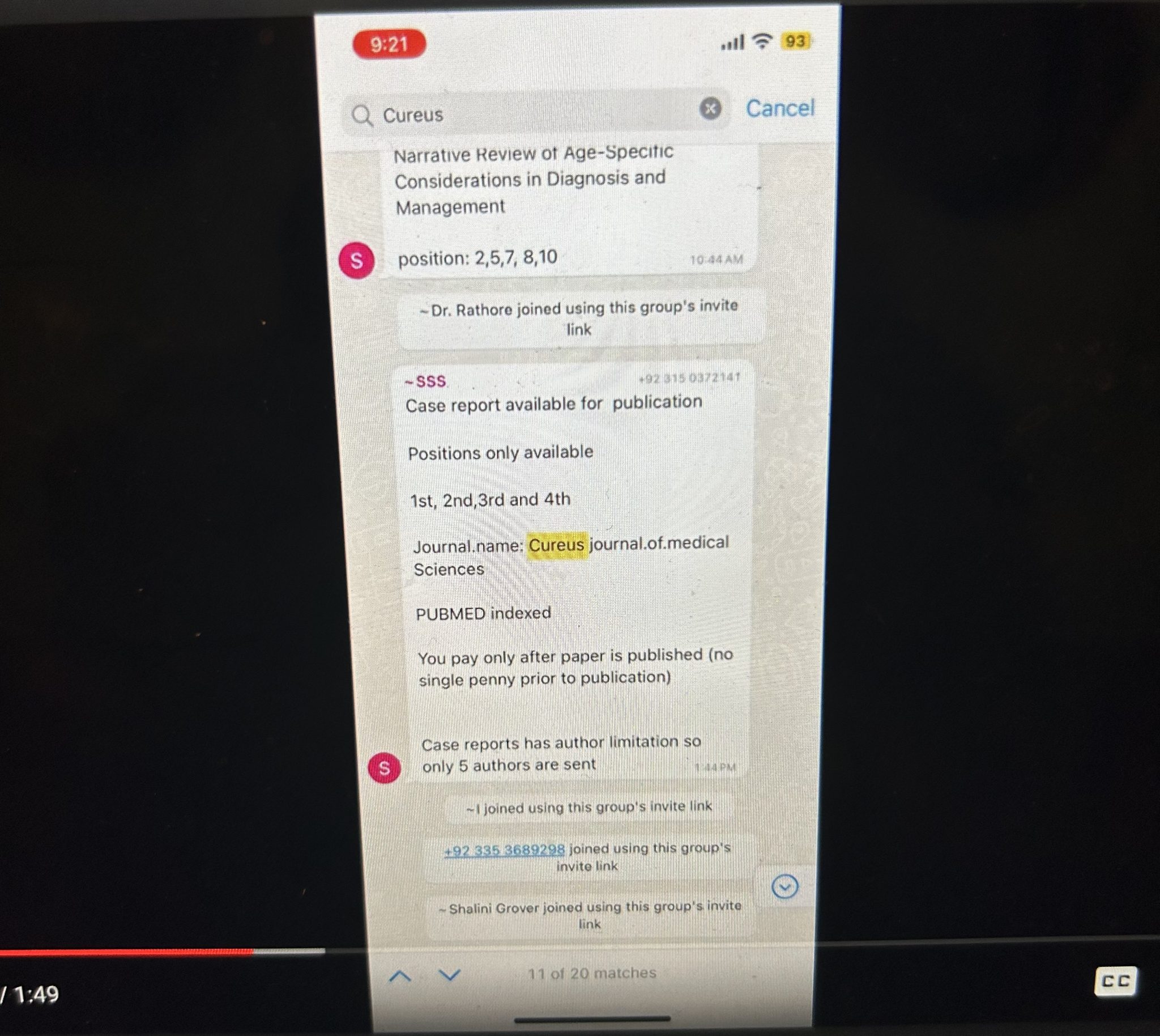 Whatsapp group mentioning payment – Retraction Watch