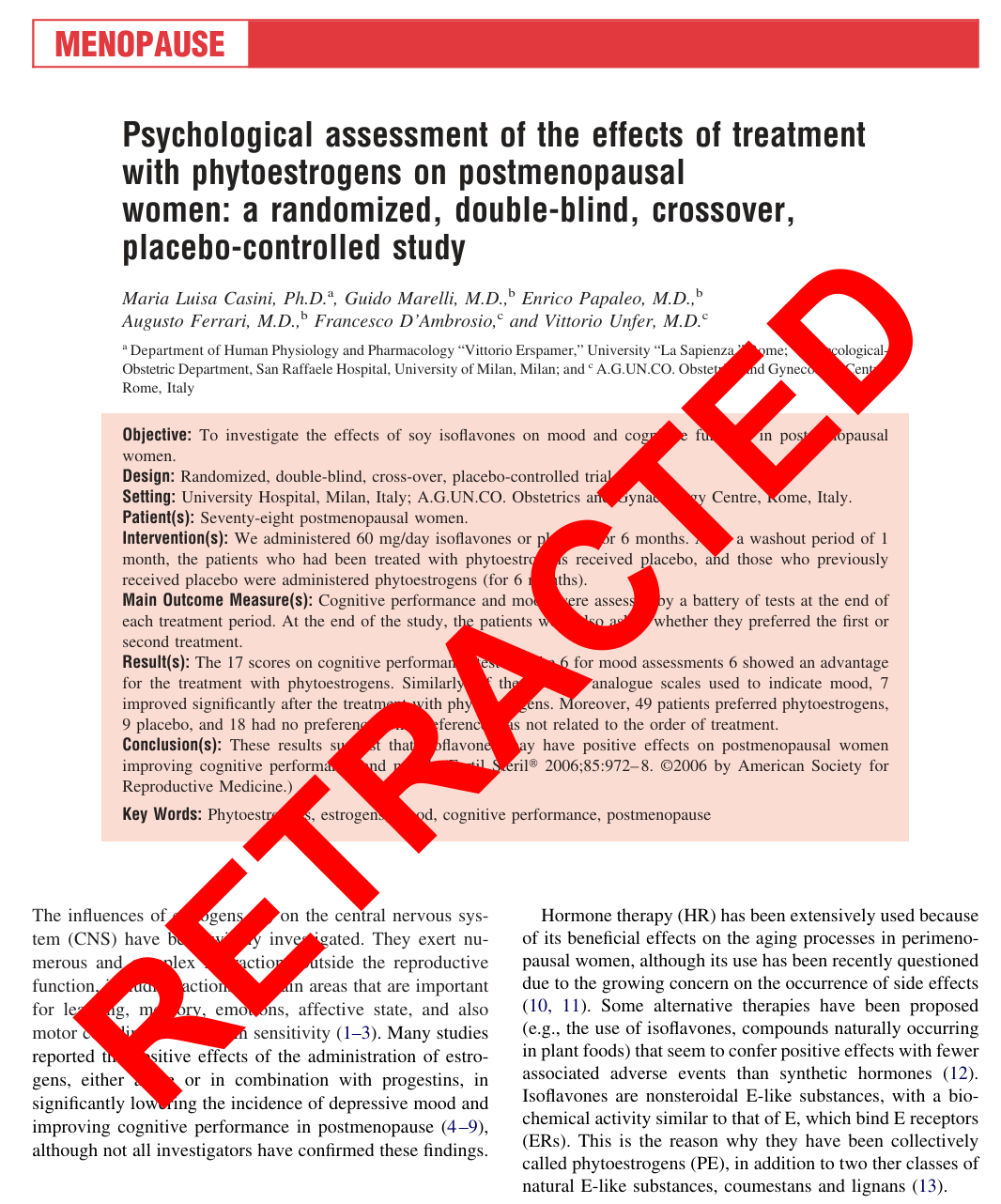 Paper retracted after author told journal study was ‘not actually ...